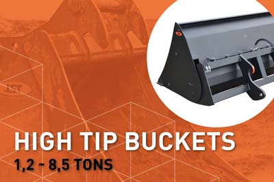 High tip buckets and other buckets with high tip - Maskinfabrikken JST A/S