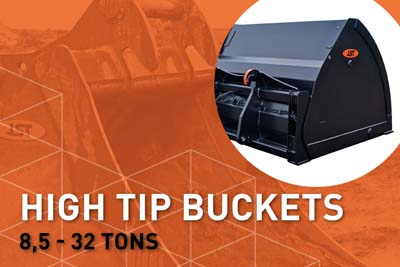 High tip buckets and other buckets with high tip - Maskinfabrikken JST A/S